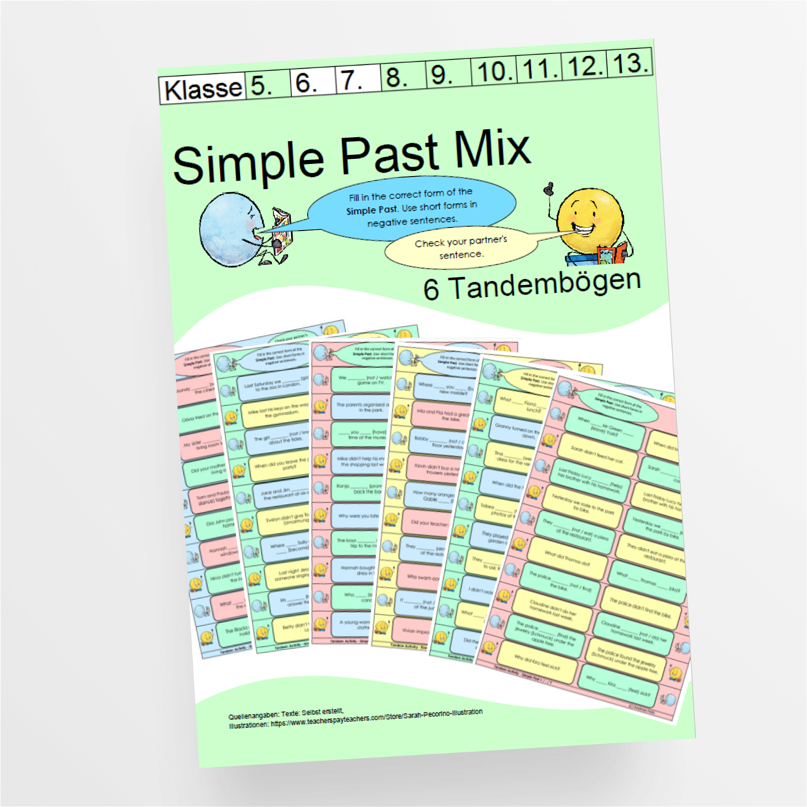 Tandem Activities zu Simple Past Mix für die 6. und 7. Klasse ...
