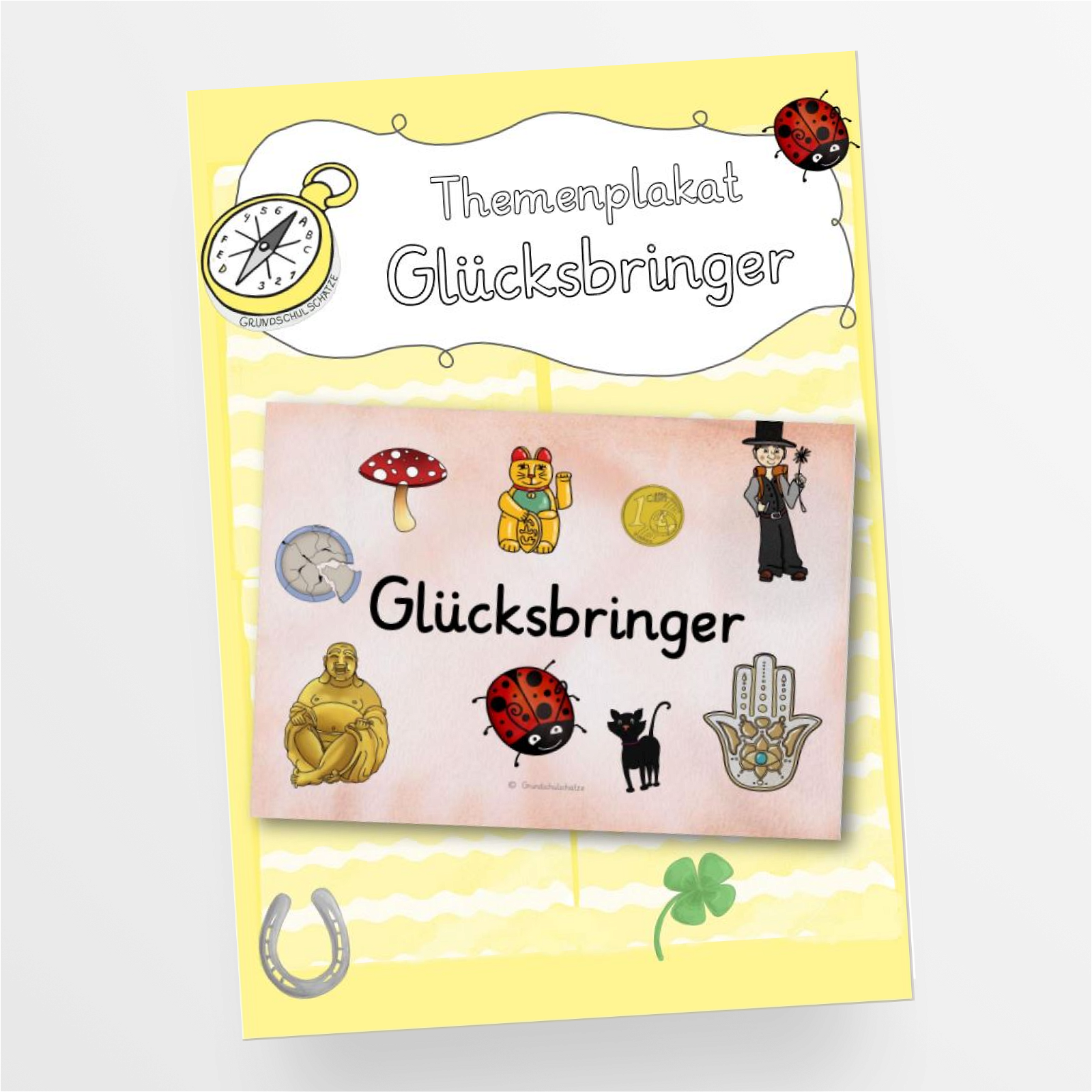 Themenplakat Glücksbringer Ethikunterricht Grundschule – StudyHelp Lehrmaterial