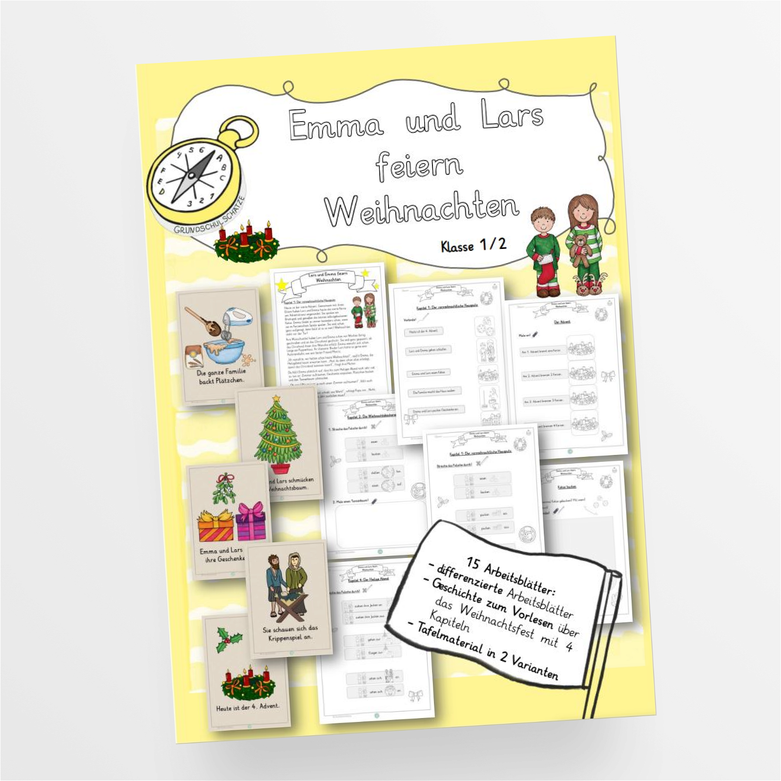 Emma und Lars feiern Weihnachten kleine Unterrichtseinheit Ethik Grund ...