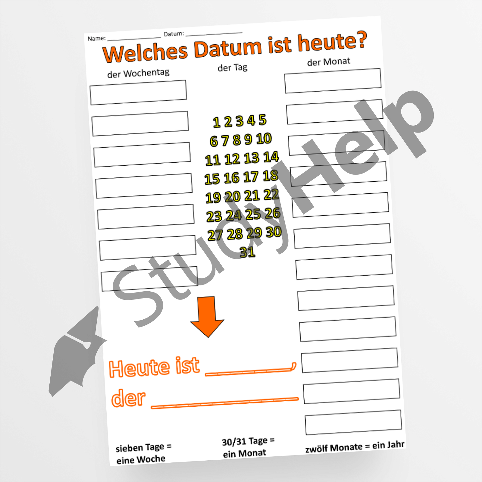 AB Kalender : Welches Datum ist heute – StudyHelp Lehrmaterial