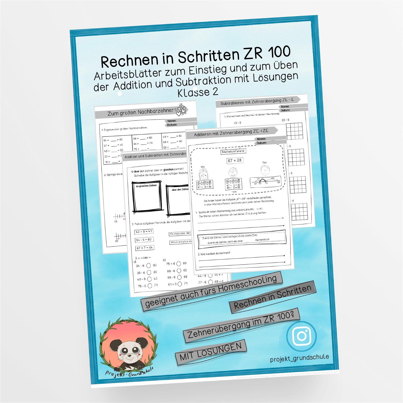 Arbeitsblätter zum Üben der Addition und Subtraktion mit Zehnerübergan ...