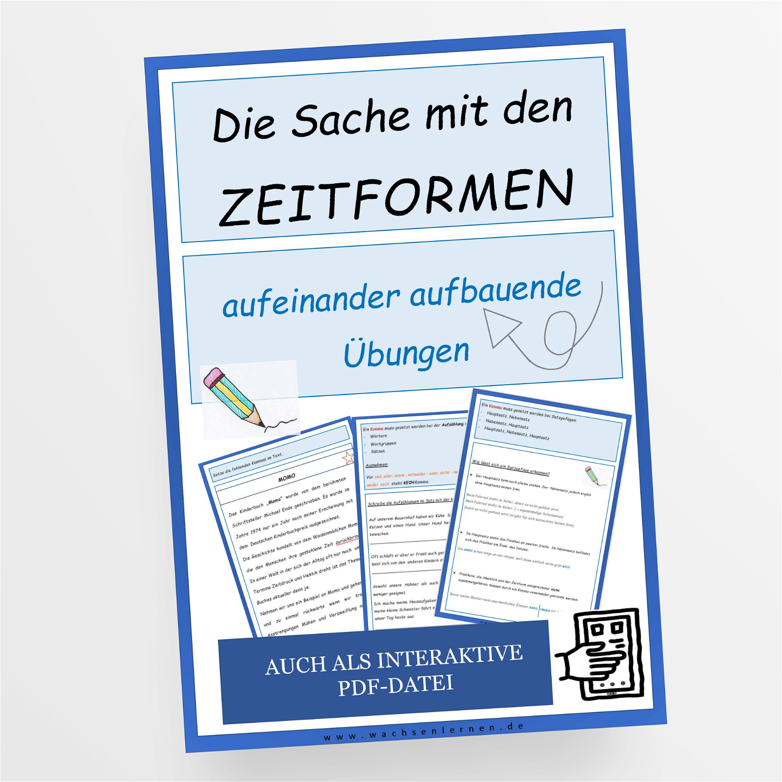 Arbeitsheft für die Sache mit den Zeitformen inklusive interaktiven Üb ...