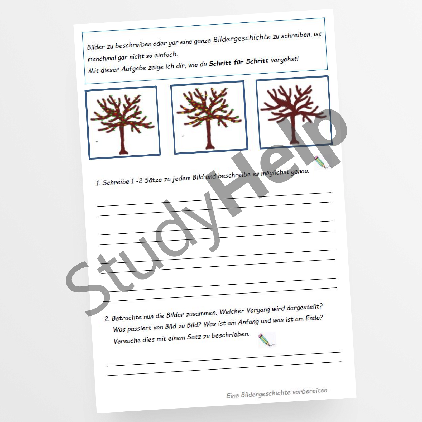 Bildergeschichte vorbereiten "Herbst" – StudyHelp Lehrmaterial
