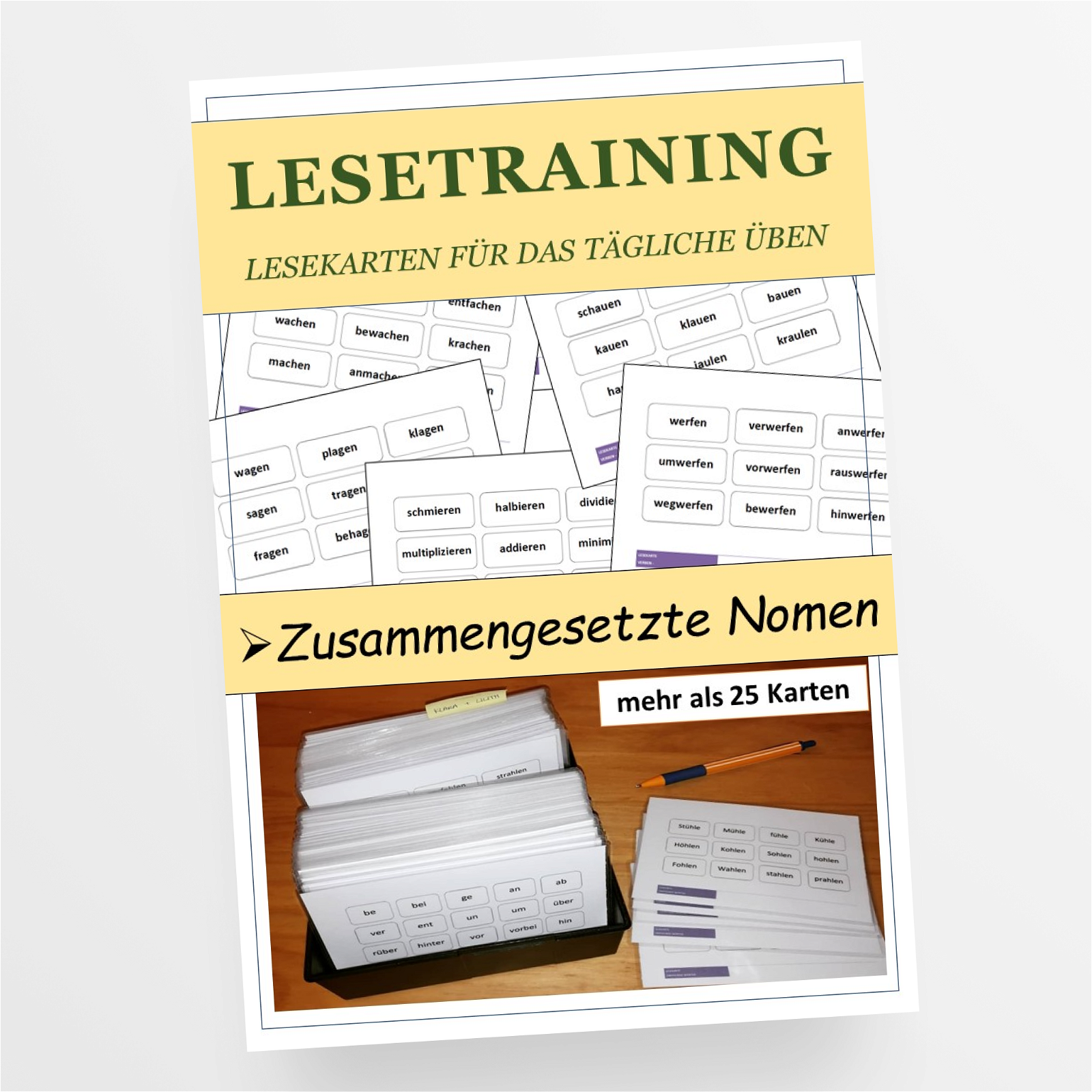 Lesetraining: Zusammengesetzte Nomen - Lesekarten – StudyHelp Lehrmaterial