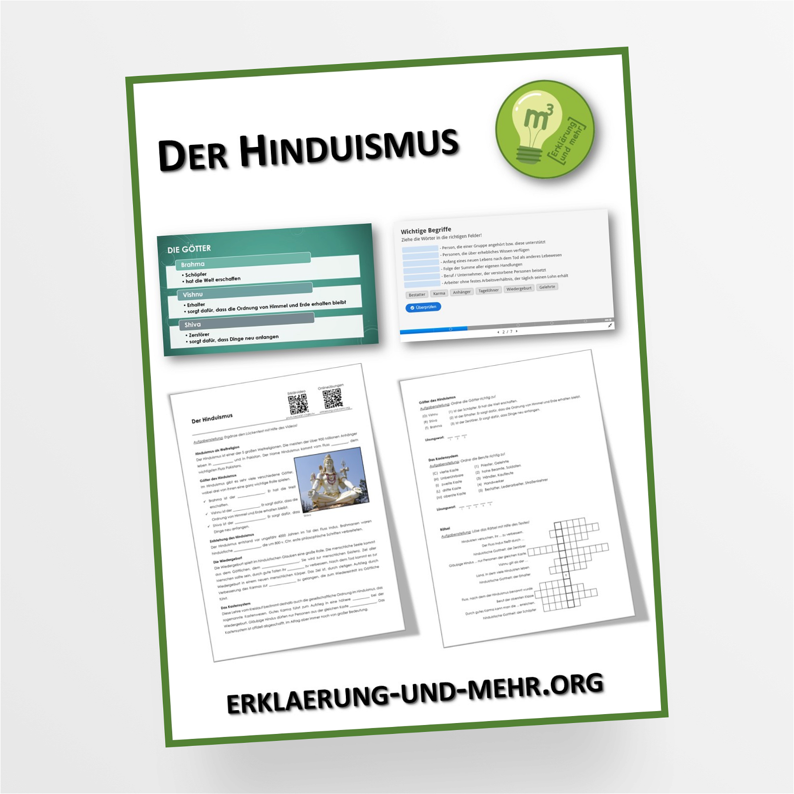Materialpaket Geschichte Thema "Hinduismus" für die 6.-8. Klasse ...