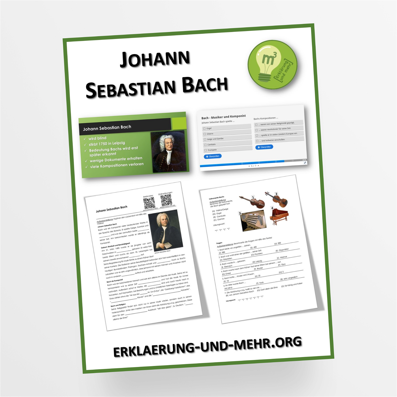 Materialpaket Musik Thema "Johann Sebastian Bach" für die 6.-9. Klasse ...