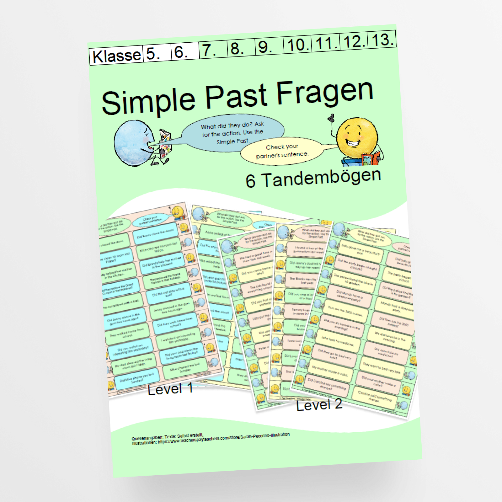 Tandem Activities zu Simple Past Questions für die 5. und 6. Klasse ...