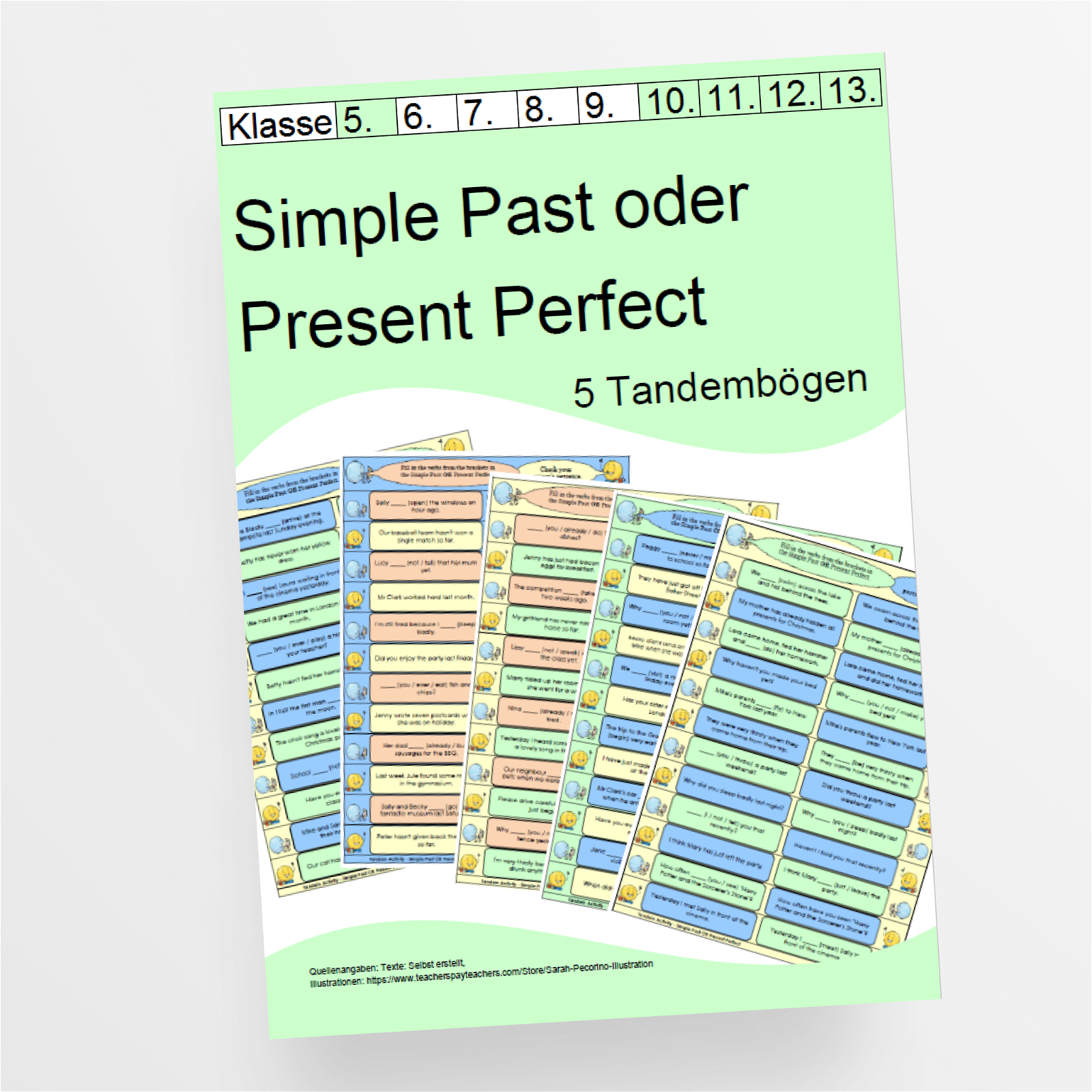 Tandem Activities zu Simple Past oder Present Perfect für die 7. und 8 ...